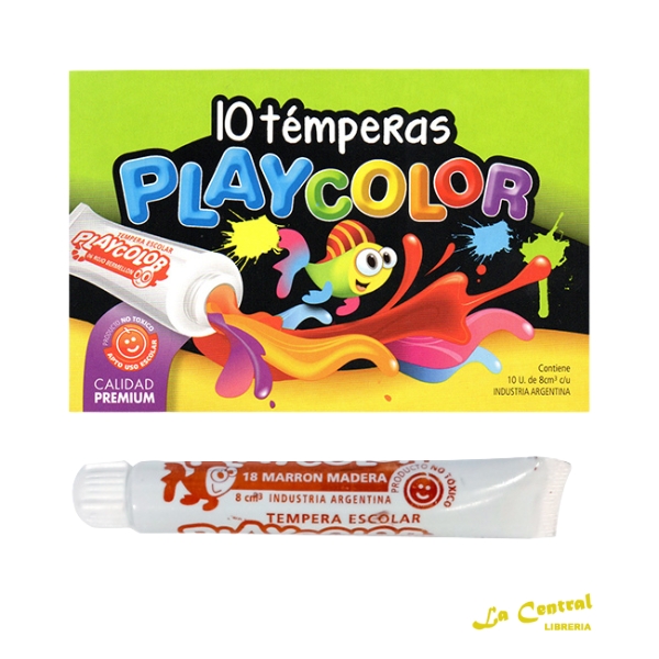 Temperas Playcolor Tempera X 10 Marron | La Central Librería
