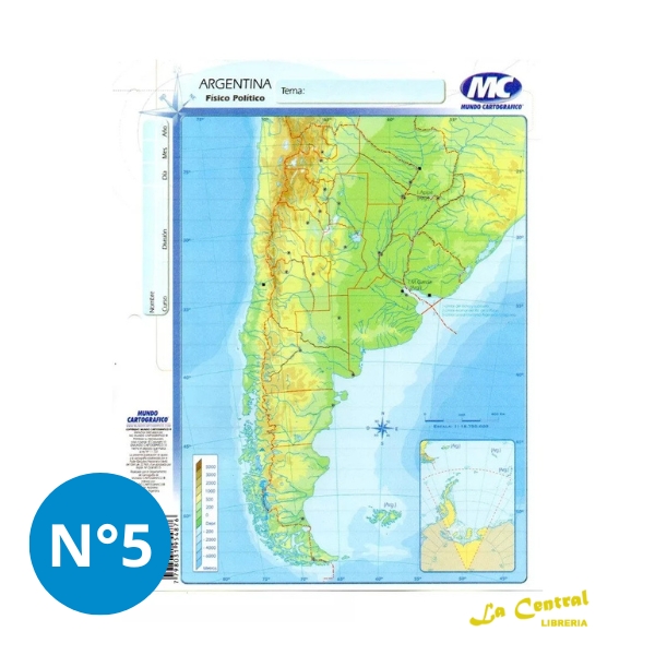 Mapa N°5 Fis/Pol Argentina | La Central Librería
